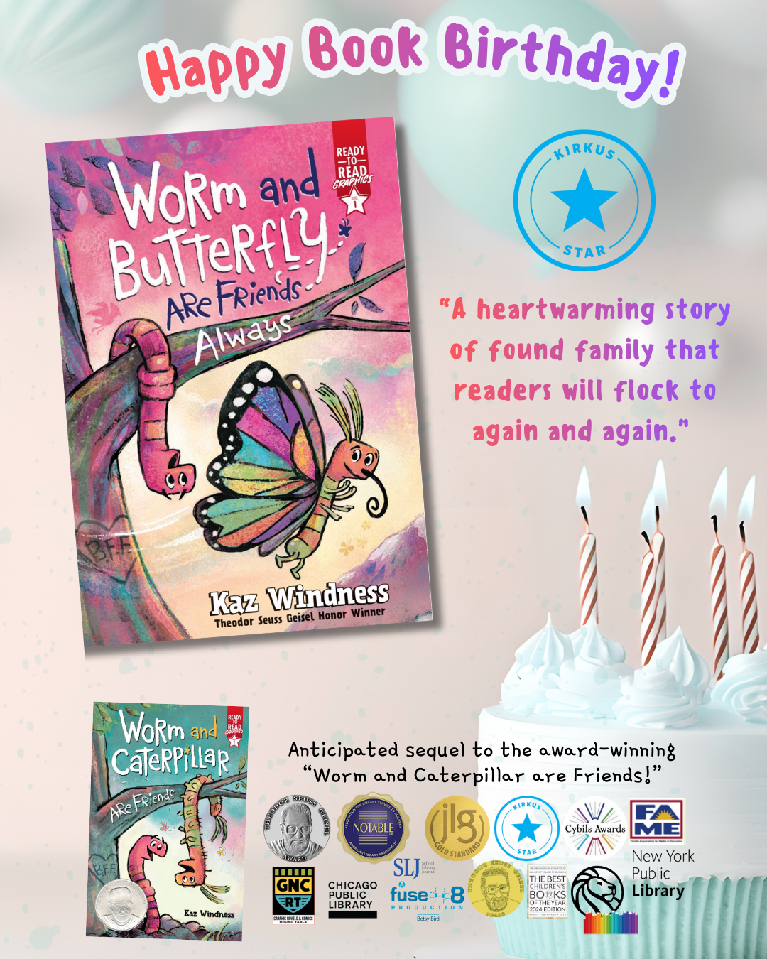 Worm and Butterfly are Friends Always Pub Day – The Kaz Windness Blog